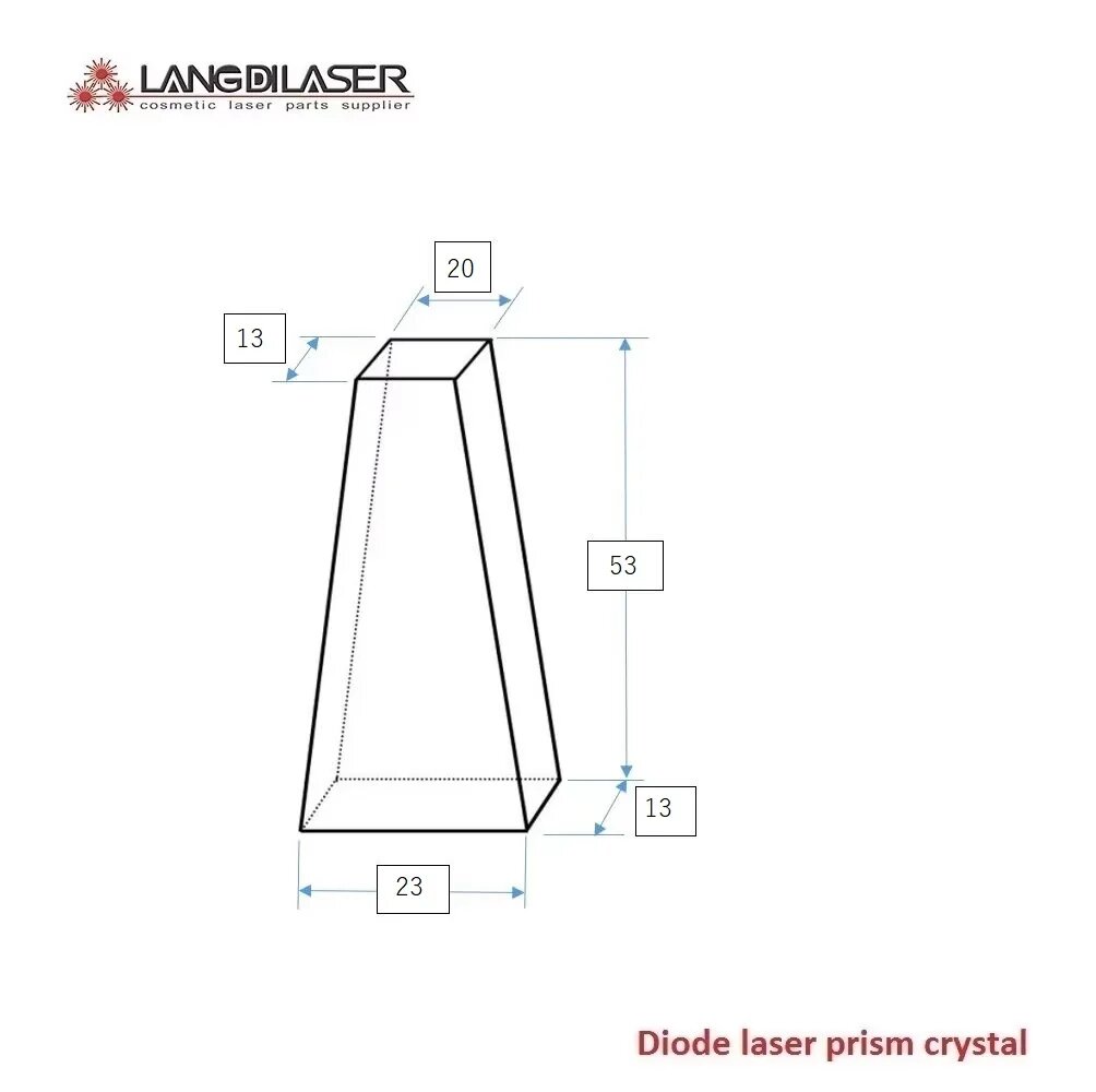 Лазерная призма кварцевая AR@755/808/940/1064 нм 53x23(20)x13