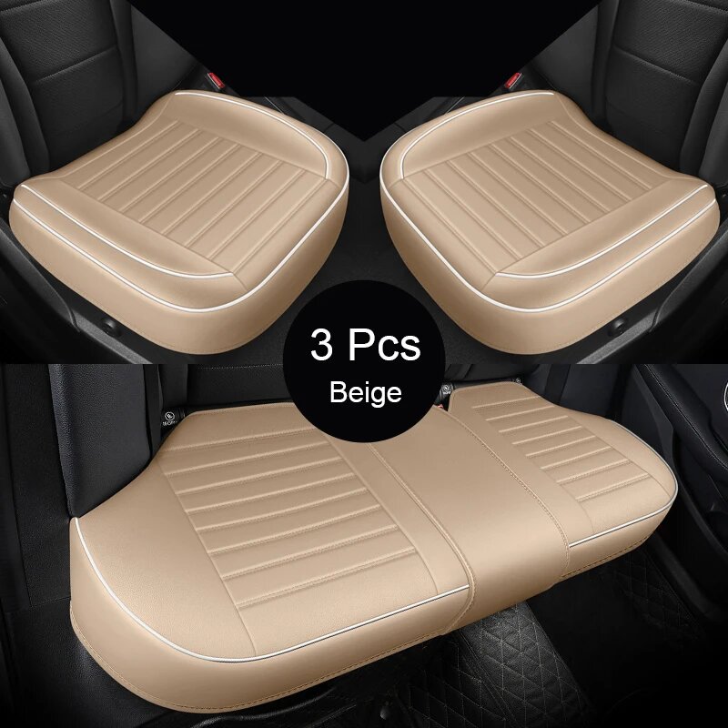 3 шт, чехол для автомобильного сиденья из искусственной кожи, чехол для внутреннего автокресла, защитный коврик, универсальные комплекты сидений, ковер, автоаксессуары, option 3