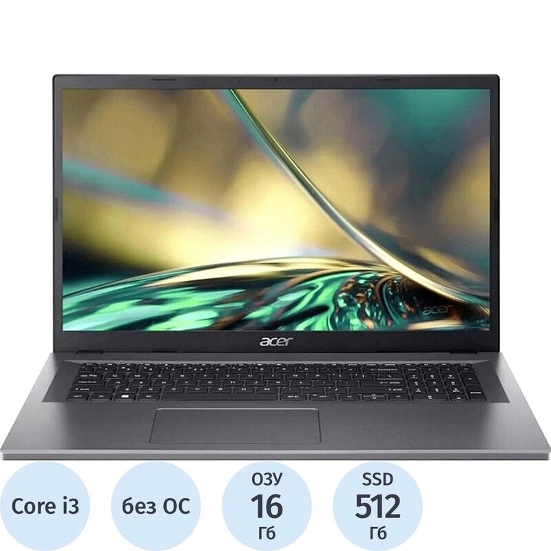 Ноутбук Acer A317-55P-341F(NX. KDKCD.001) i3-N305 16Gb/512Gb SSD/17.3/NoOS