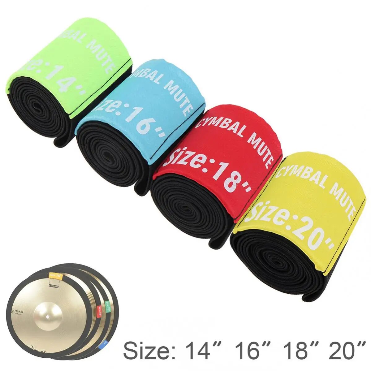Глушители для хай-хэта Mute 14, 16, 18, 20 дюймов, полиэфирное волокно, 4 шт.