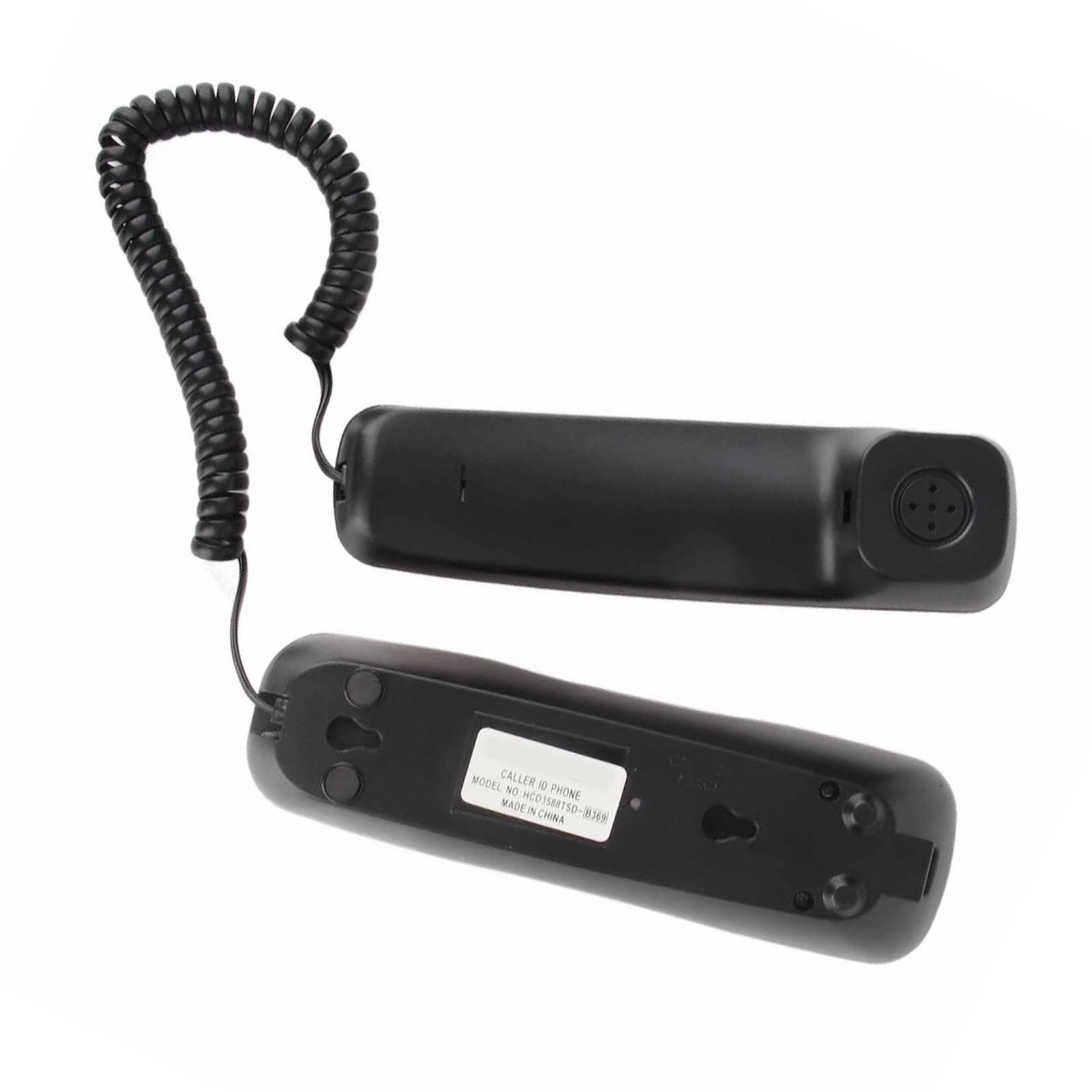 Мини настенный телефон для дома, офиса, отеля с АОН и ЖКдисплеем, черный.