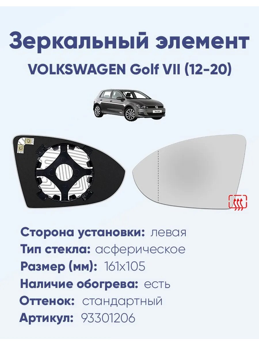Зеркало VOLKSWAGEN Golf VII (12-20) 93301206