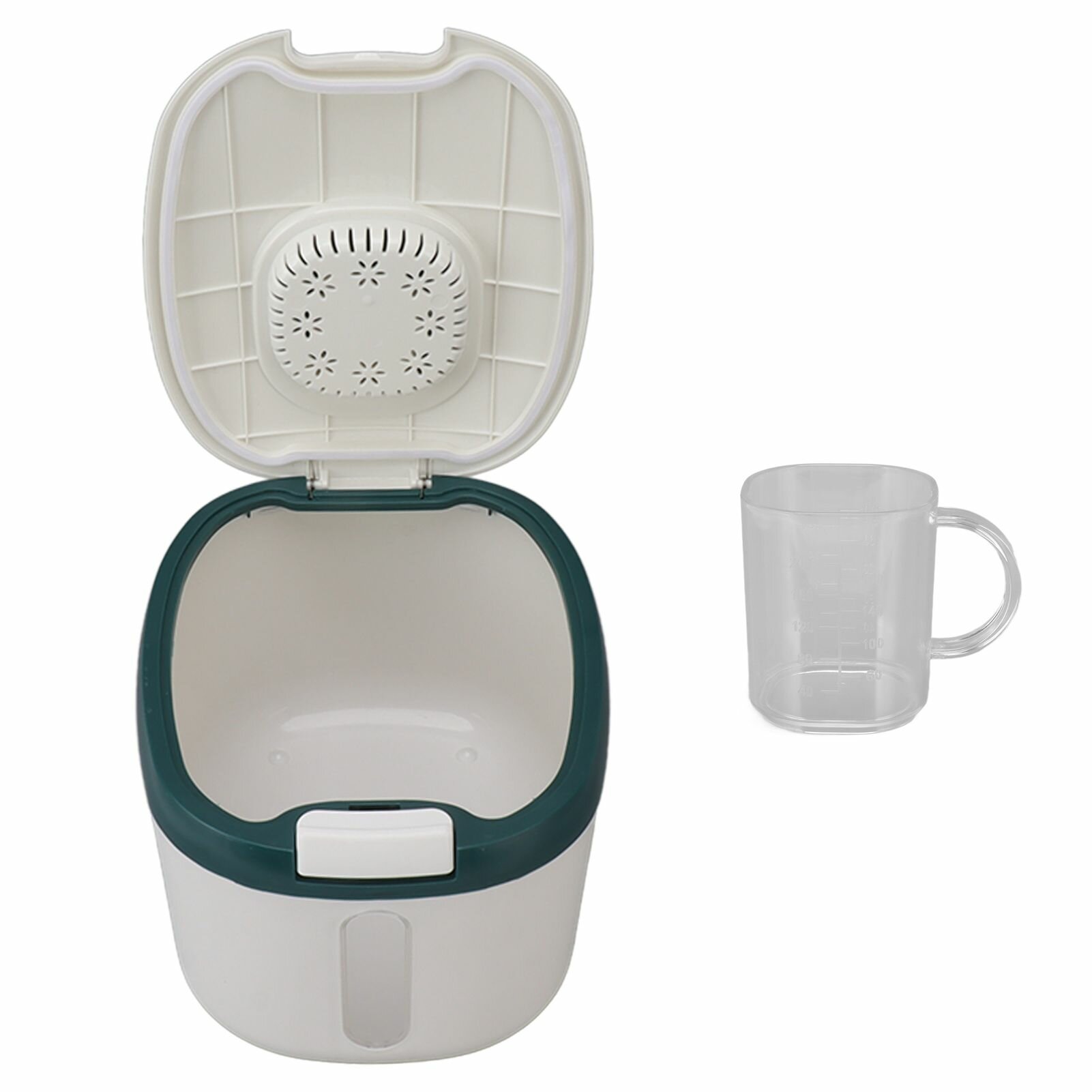 Контейнер для риса, защищенный от насекомых, герметичный ящик для риса без запаха с прозрачным окном для зерна, сахарной муки S, зеленый (5 кг/11,0 фунтов)