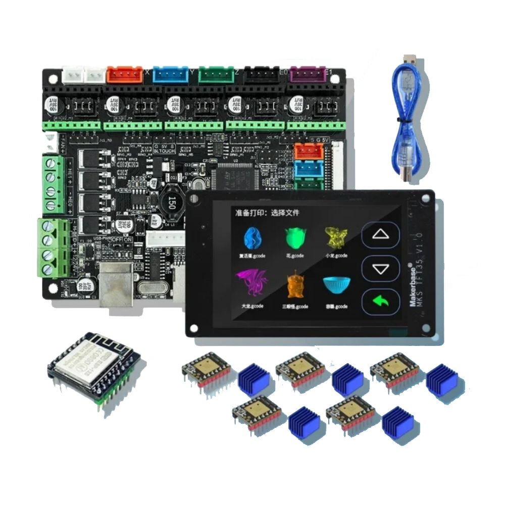 Плата 3D-принтера STM32 Robin Nano Board V1.2 с открытым исходным кодом (поддержка Marlin2.0) с сенсорным экраном 3,5 дюйма