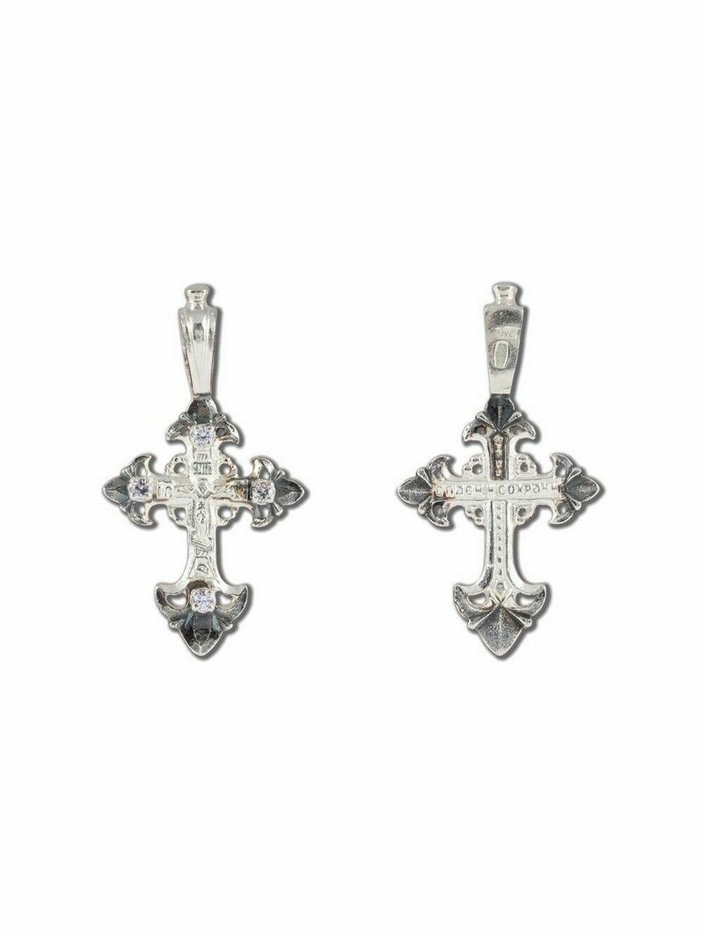 Крестик, серебро, 925 проба, чернение