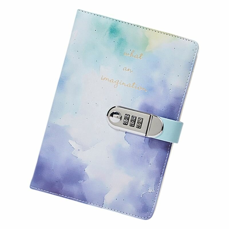 1 ежедневник на 120 листов формата А5 с блокировкой паролем, блокнот для записей от руки - фиолетовое пятно