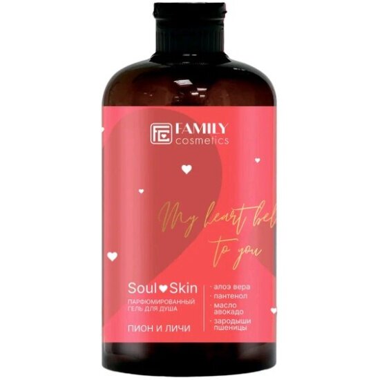 Гель для душа Family Cosmetics Пион и Личи, 470 мл