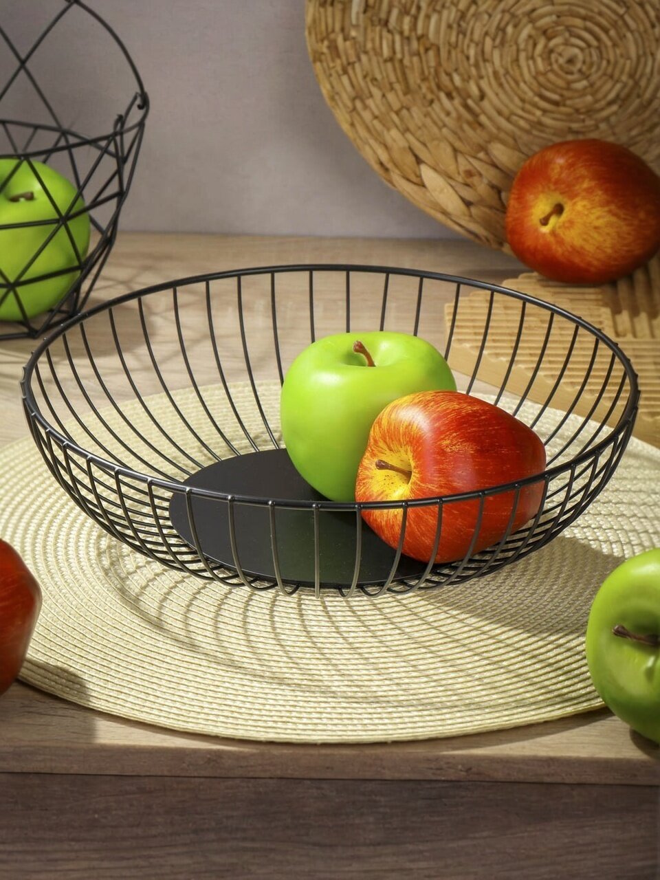 Фруктовница металлическая 28х7.5 см, черная, Y4-7653