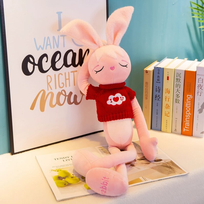 Креативная длинноногая плюшевая игрушка-кролик, успокаивающая игрушка для сна, плюшевая игрушка для кровати, подарок