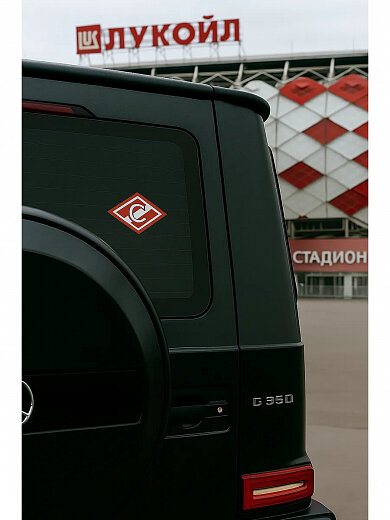 Набор наклеек Fratria "Спартак", красно-белые, водостойкие, 10 см x 6 см, 3 шт.