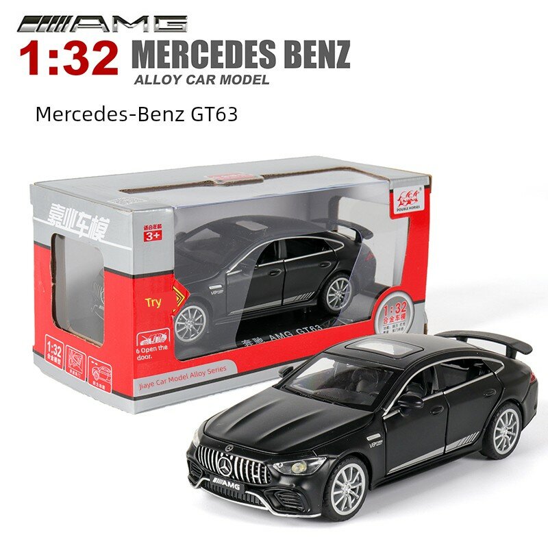 Модель автомобиля Mercedes-Benz GT63S AMG, масштаб 1:32, реалистичная, из сплава, с функцией отката, игрушка для детей,