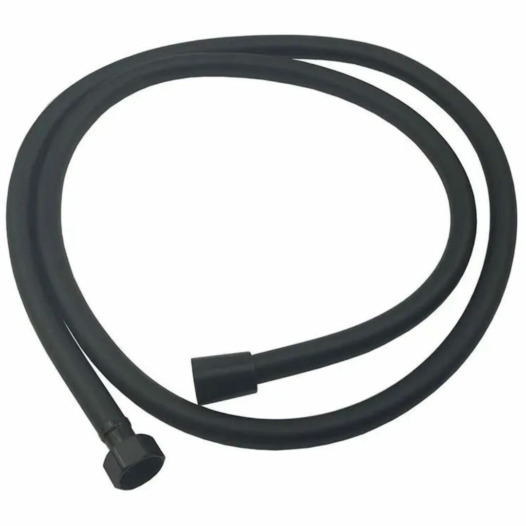 Шланг для душа черный 1.5м усиленный, не перекручивается благодаря подшипнику