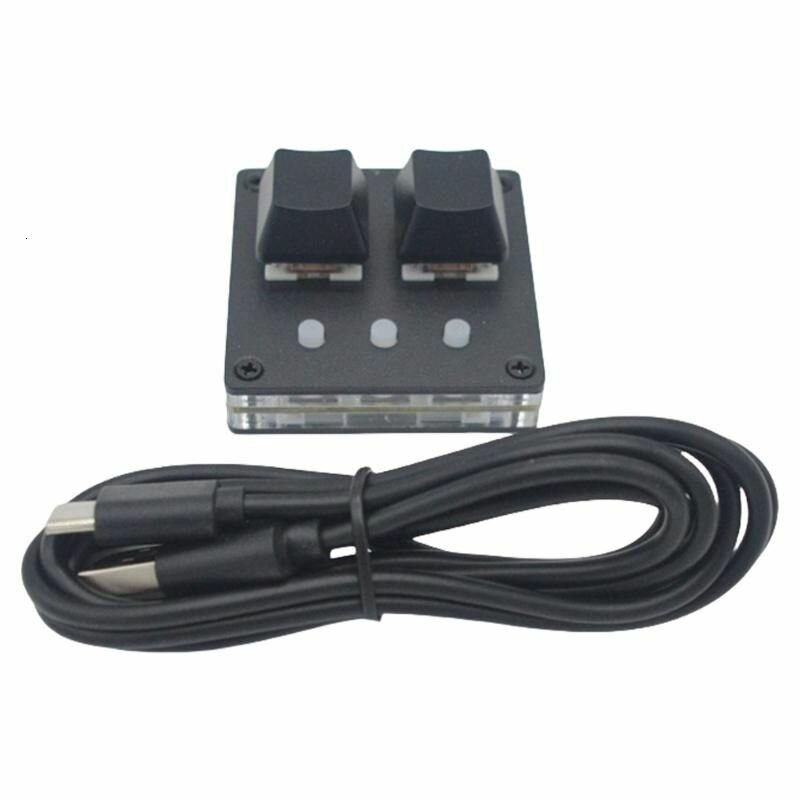 2-кнопочная механическая клавиатура с RGB подсветкой, Коричневый Переключатель