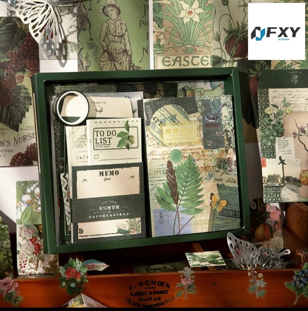 Эксклюзивный творческий набор Voropaeva11 для скрапбукинга в зеленой коробке