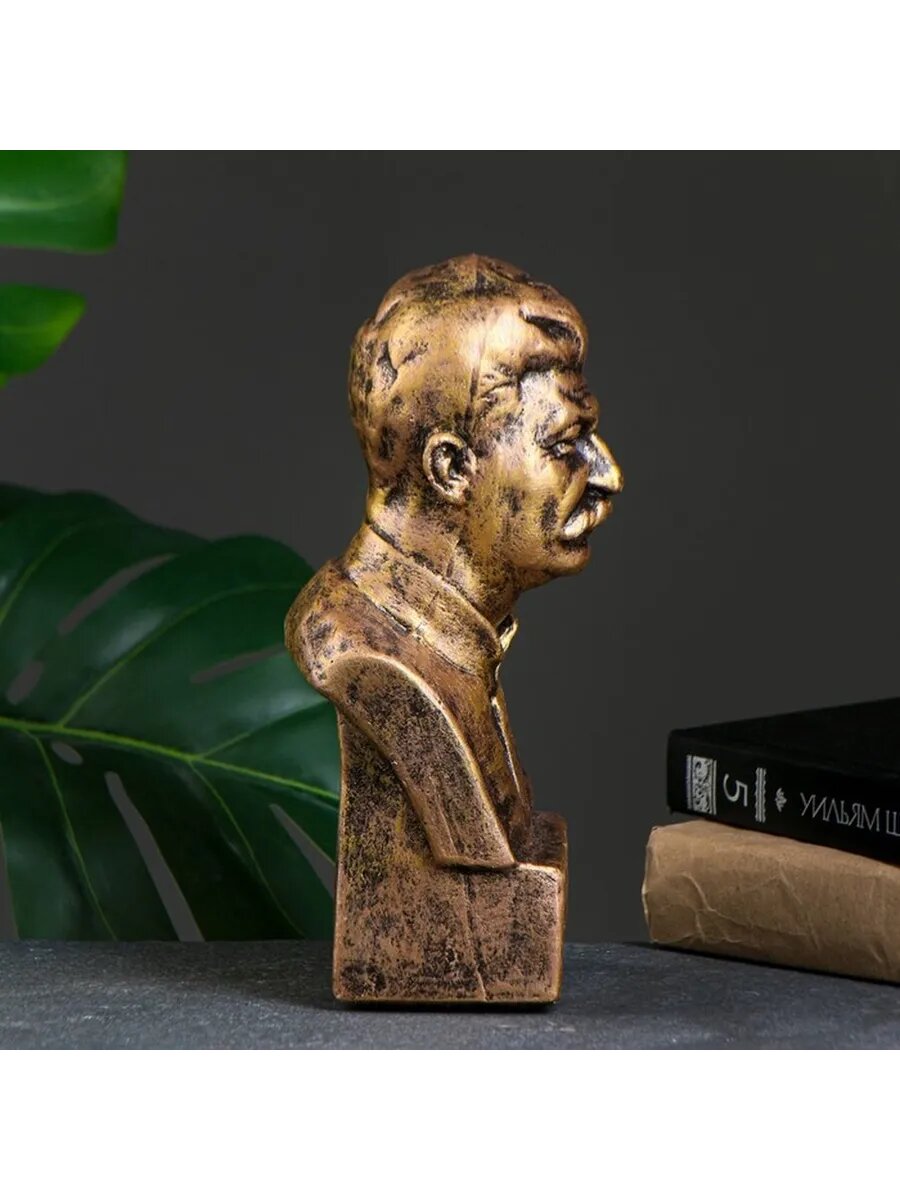 Бюст Сталина из бронзы 12х24 см