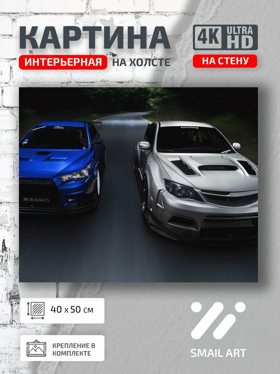 Картина на холсте интерьерная 40 на 50 на стену Лес subaru для спальни пейзаж интерьер