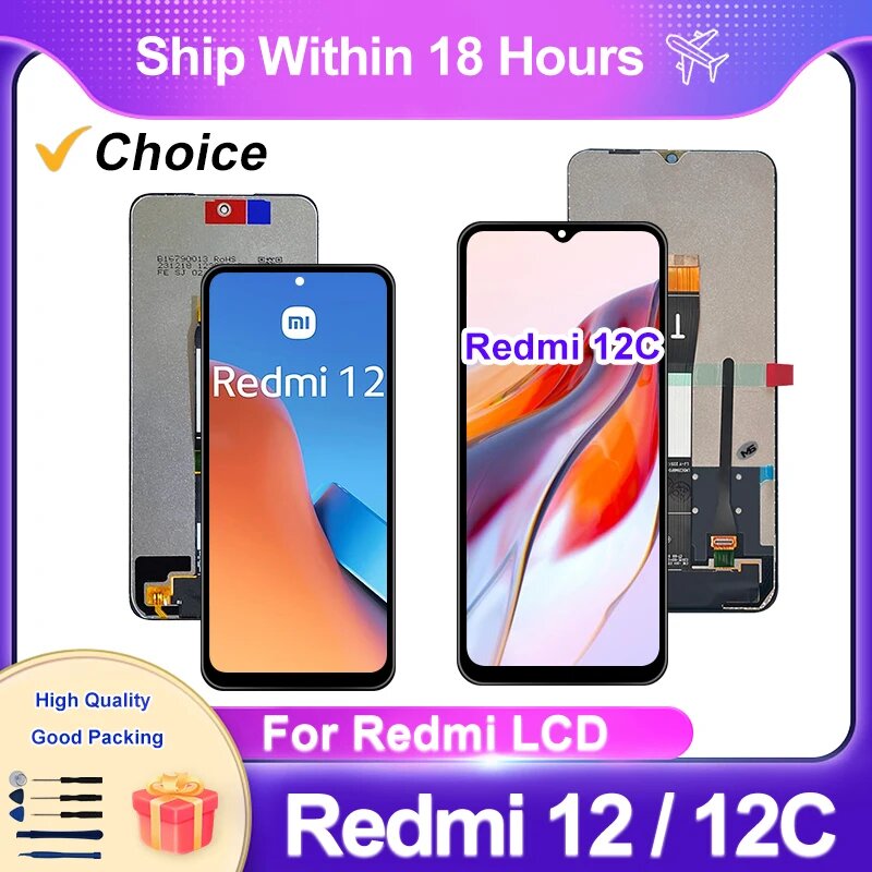 Дисплей LCD Для Xiaomi Redmi 12C (22120RN86G) / Poco C55, Емкостный Сенсорный Экран-дигитайзер, Замена Для REDMI 12