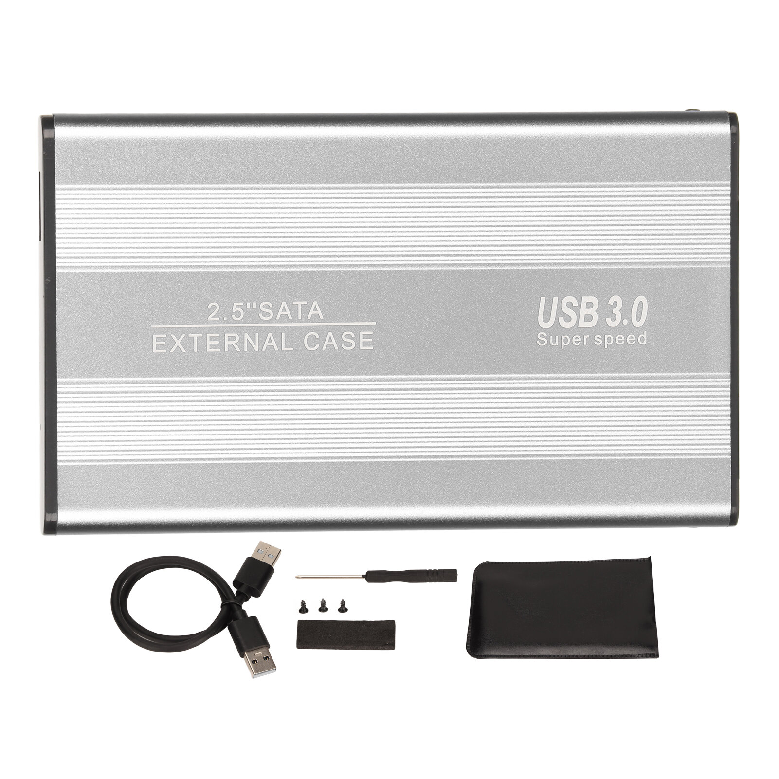 USB3.0 HDD корпус 2,5 дюйма 5 Гбит / с Ультра тонкий легкий адаптер жесткого диска для ноутбуков для Win 7 для Win 10 Silver (не инклюзивный жесткий диск)