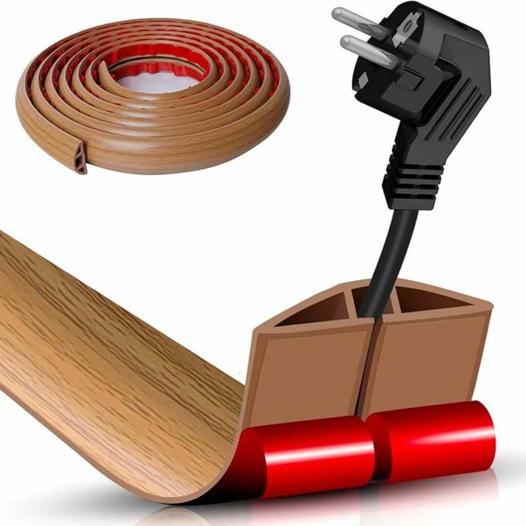 Кабельный канал с самоклеющейся основой, Желтый - 6 метров