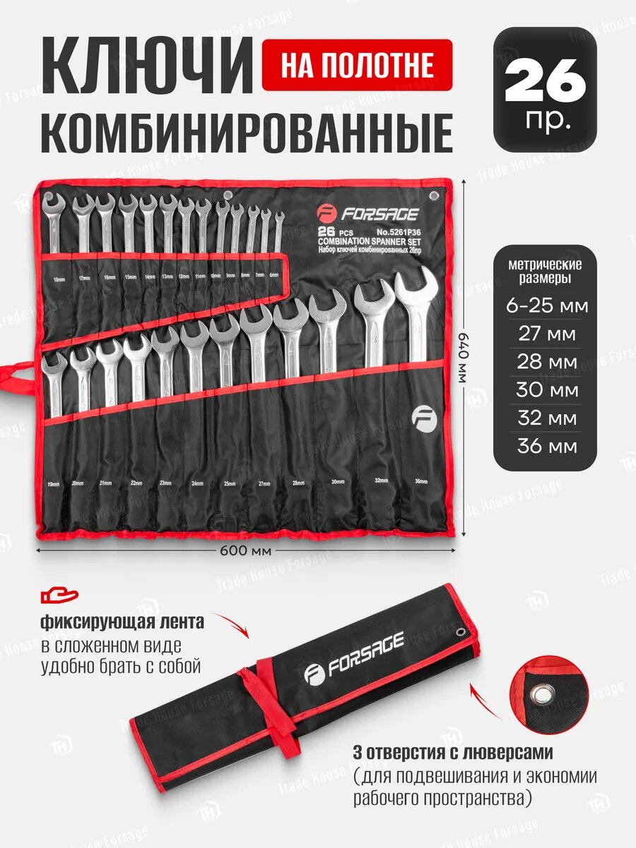 Набор ключей комбинированных 25 предметов