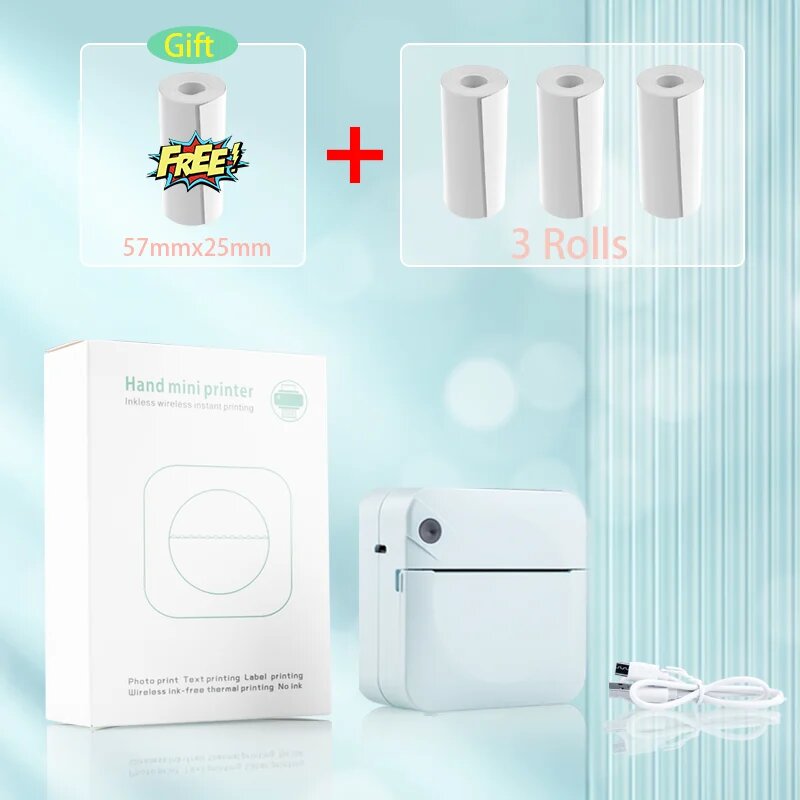 OCBESTJET Карманный термальный принтер Blue 3 Paper