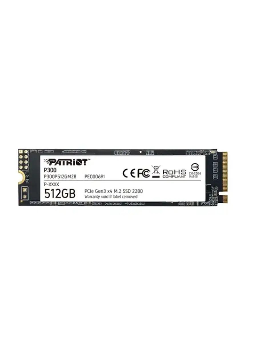 SSD жесткий диск Patriot P300 P300P512GM28 512ГБ, M.2 2280, PCIe 3.0 x4