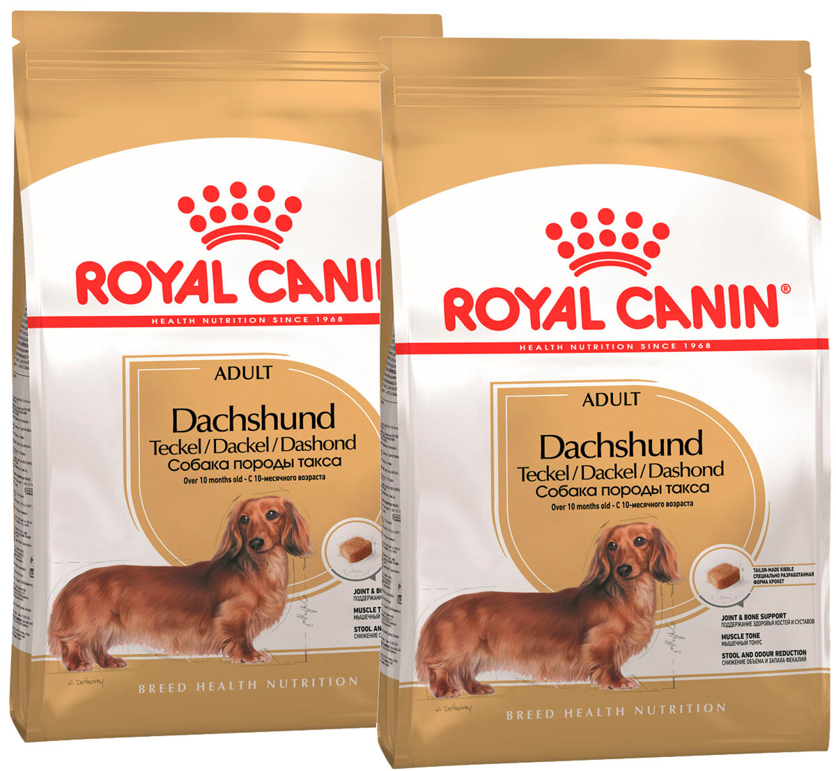 Корм сухой Royal Canin Dachshund Adult для взрослых собак такса, 1,5 кг х 2 шт
