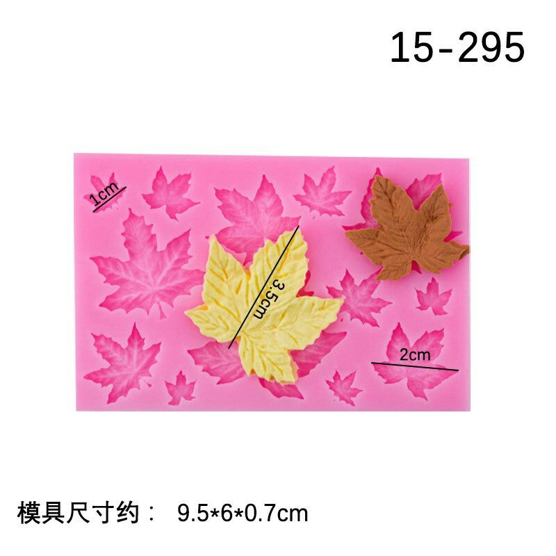 Розовый набор силиконовых форм для листьев клена для выпечки, безопасная для пищи, 15x29.5 см