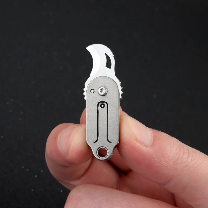 Латунный мини-нож с когтями, подвеска-брелок из титанового сплава, портативная разборка, экспресс-карманный нож, инструмент для кемпинга на открытом воздухе