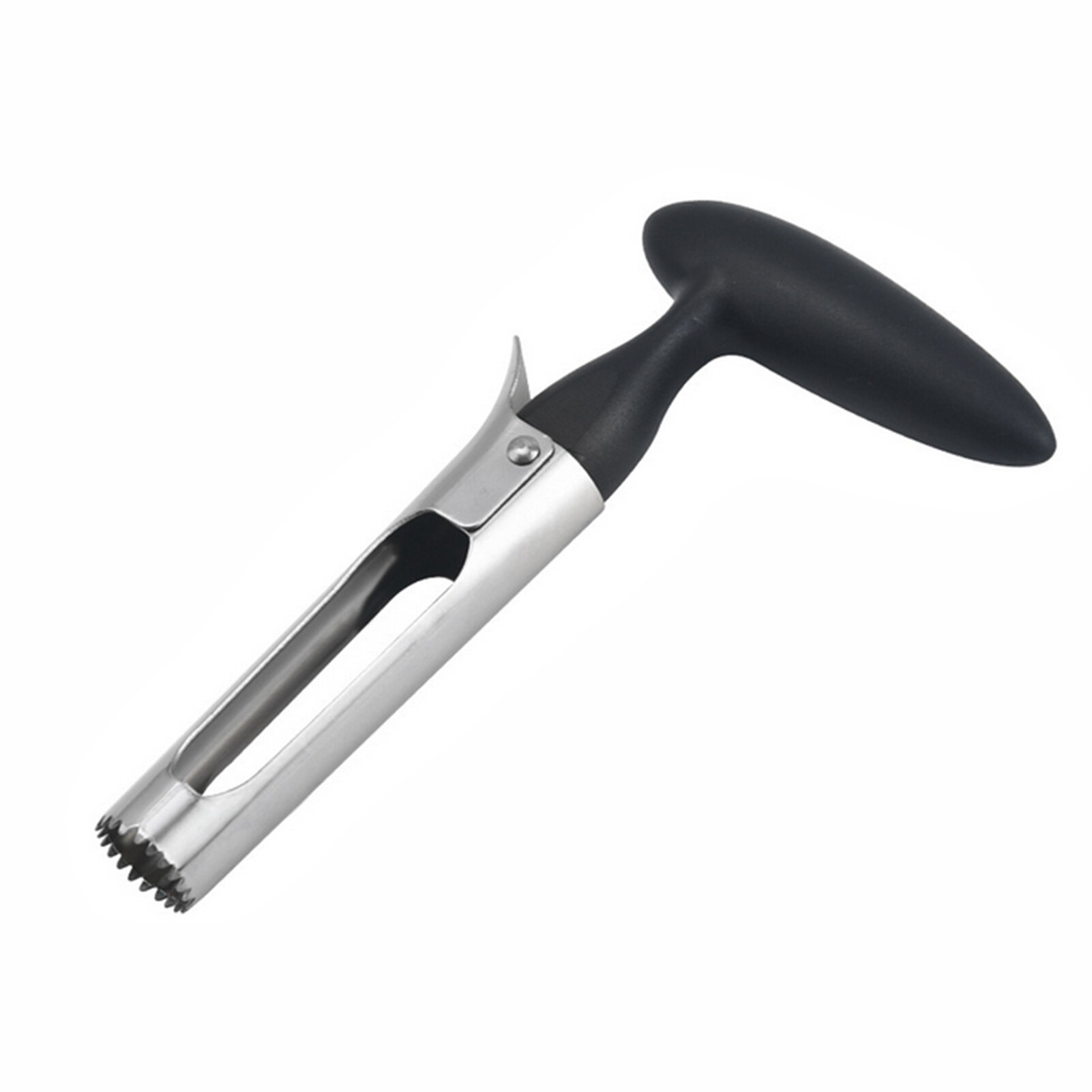 Экстрактор камней из фруктов из нержавеющей стали портативный сепаратор фруктового пюре, ручка красного черного цвета, серебристый нержавеющий сталь, мойка, двойной, износостойкий, вес упаковки 85 г, размер упаковки 180*98*20 мм, 1 экстрактор камней из