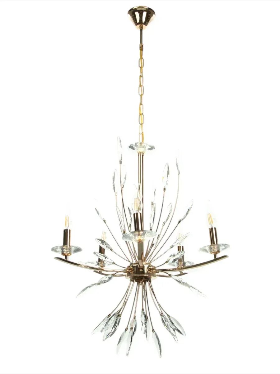 Люстра Барселона 5хЕ14 40Вт золото 57х57х100 см