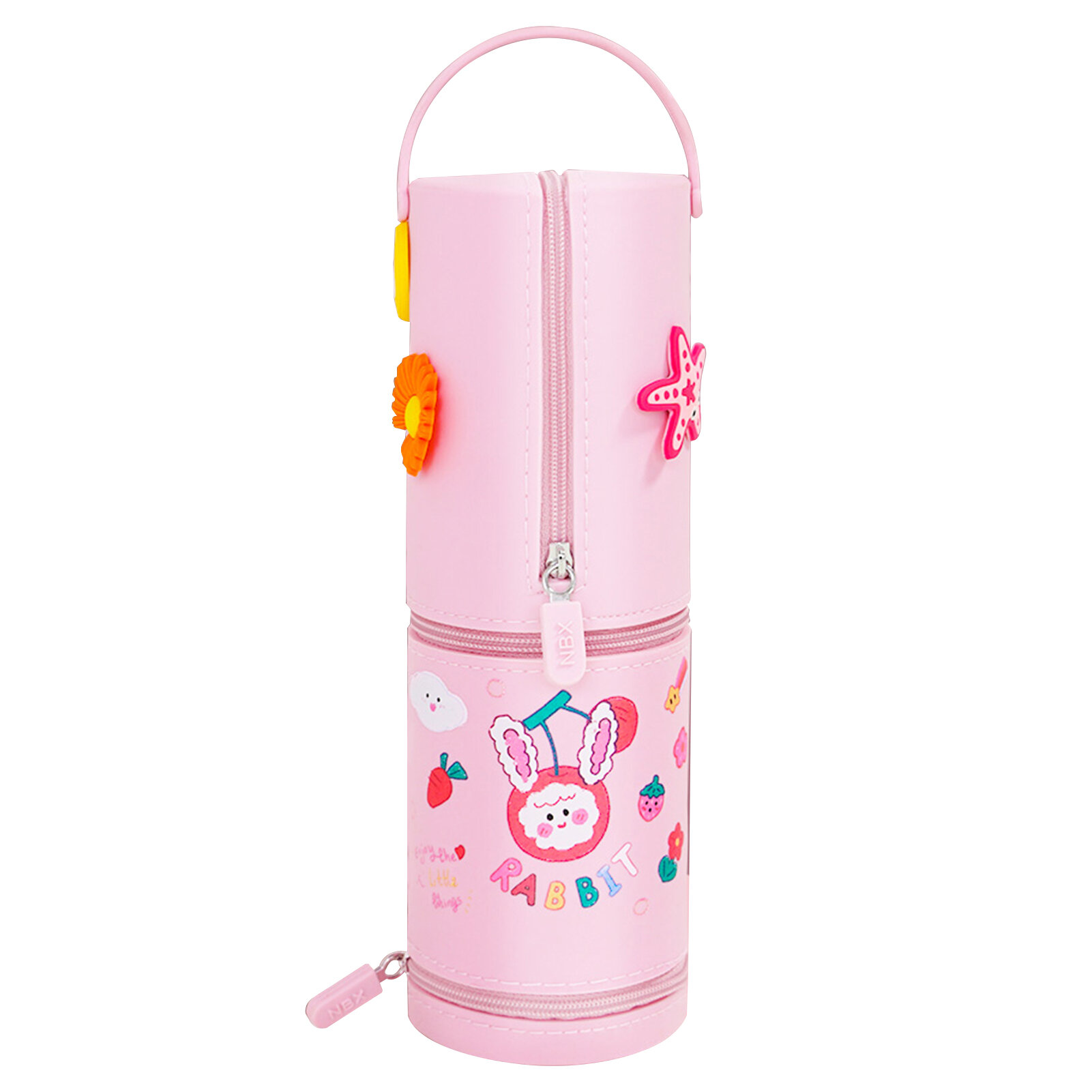 Чехол для карандашей силиконовый NBX объемный размер 22.0*7.0 см, включает 1 чехол и 5 зажимов со случайным паттерном, цвет розовый/синий/фиолетовый, для офиса школы студентов мальчиков девочек подростков, органайзер для письменных принадлежностей на стол