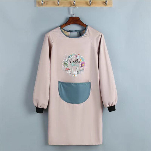 Кухонный фартук, легко очищаемый вручную, масло- и водонепроницаемый, с рукавами, обеспечивающий полную защиту тела, фартук с обратной застежкой, увеличенного размера и толщины, комбинезон с длинными рукавами.