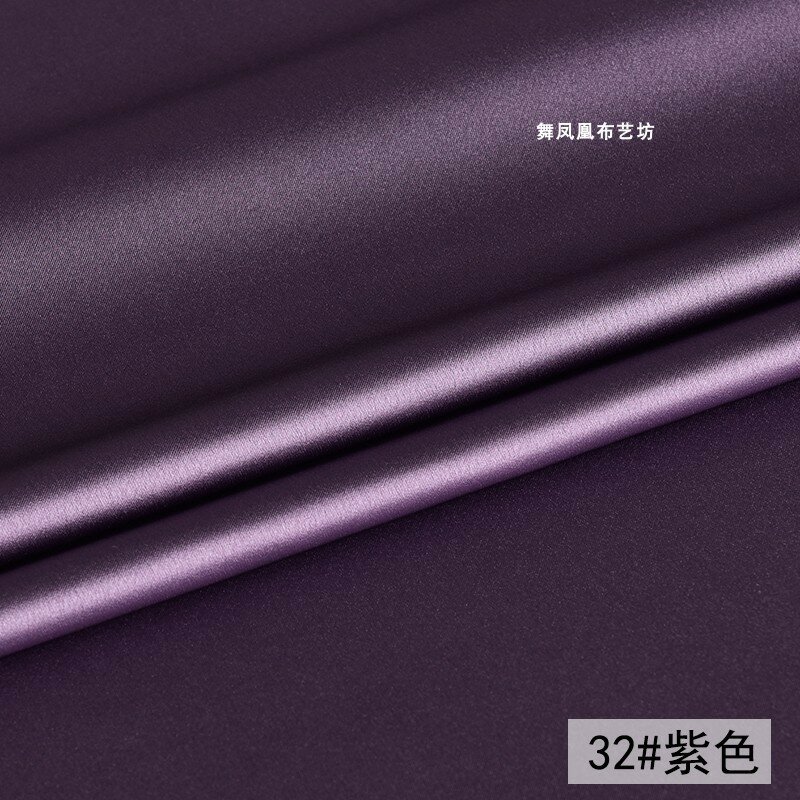 Однотонная двусторонняя ацетатная атласная ткань, глянцевая имитация шелка, дышащая, гладкая ткань для платьев