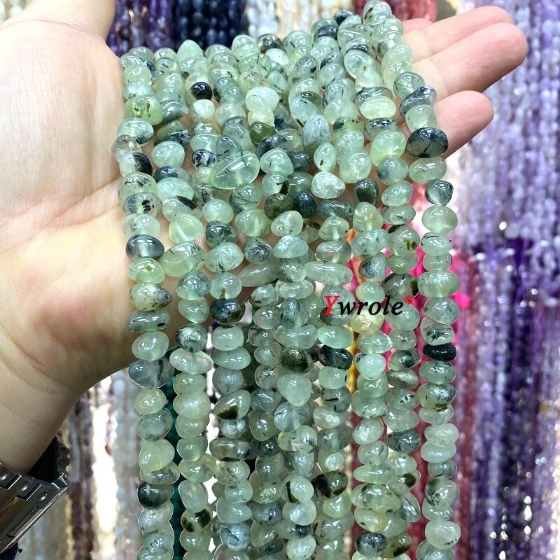 Бусины из унакита YWROLE 9-12 мм Изумрудный, 9-12mm 24-27pcs, prehnite