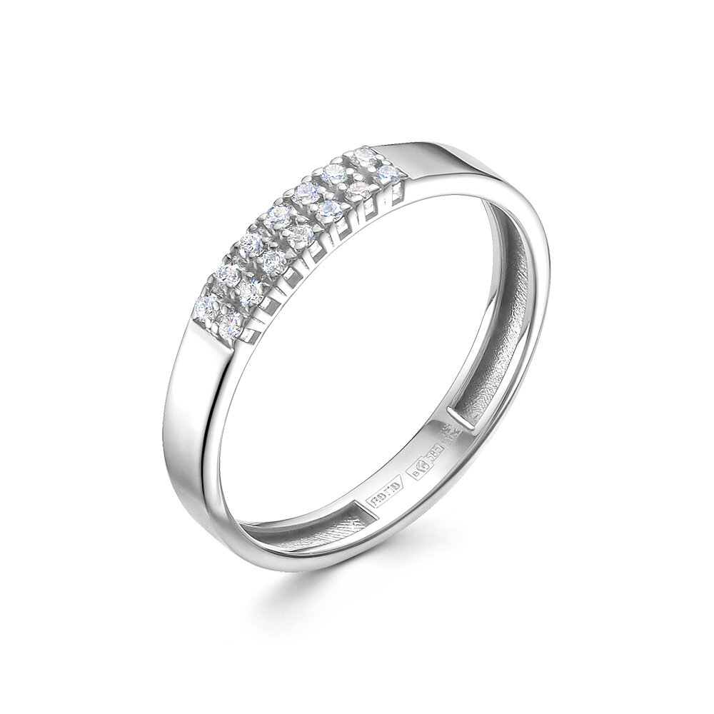 Кольцо обручальное, белое золото, 585 проба, бриллиант