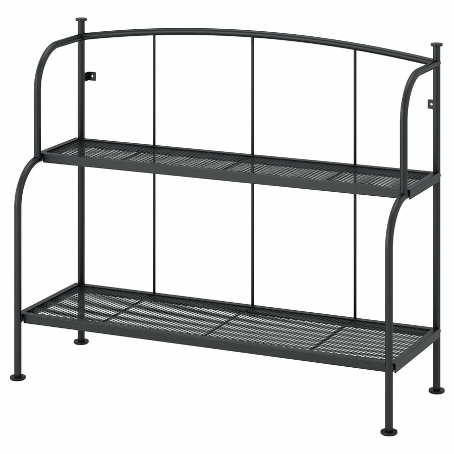 Этажерка 2 полки из стали IKEA LACKO, цвет черный, 92x76 см, 306.015.47