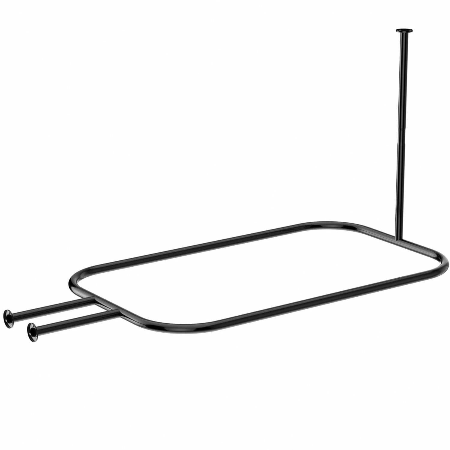 Карниз для душевой шторы в форме кольца 148x61 см, нержавеющий, квадратный, овальный, не провисает, прочный, для ванн на ножках и отдельно стоящих ванн, прочный, простой в установке