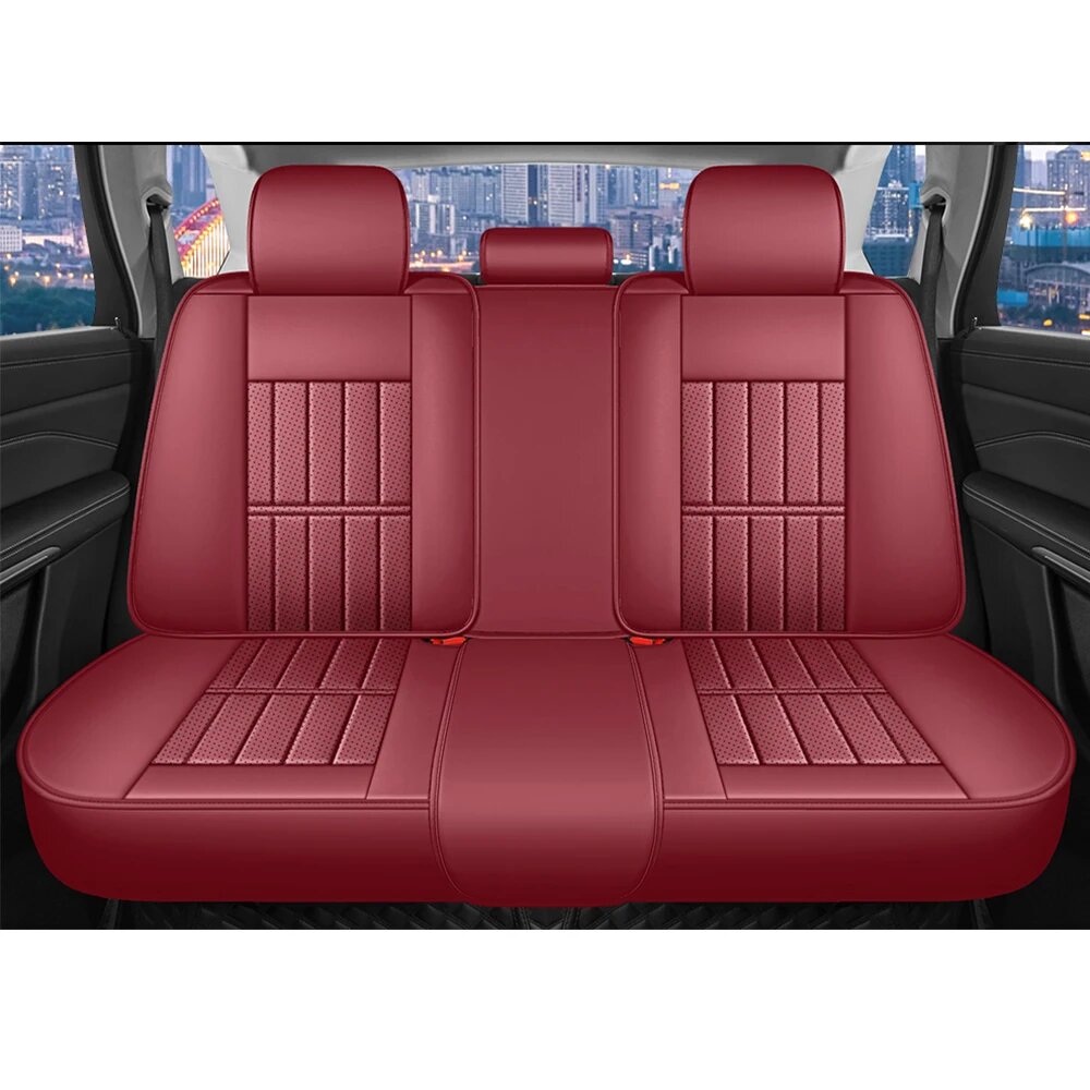 Кожаные чехлы на сиденья для Mitsubishi Pajero 4, 2 Sport Outlander xl, asx, Montero, аксессуары для Lancer 9, 10, Carisma burgundy Rear