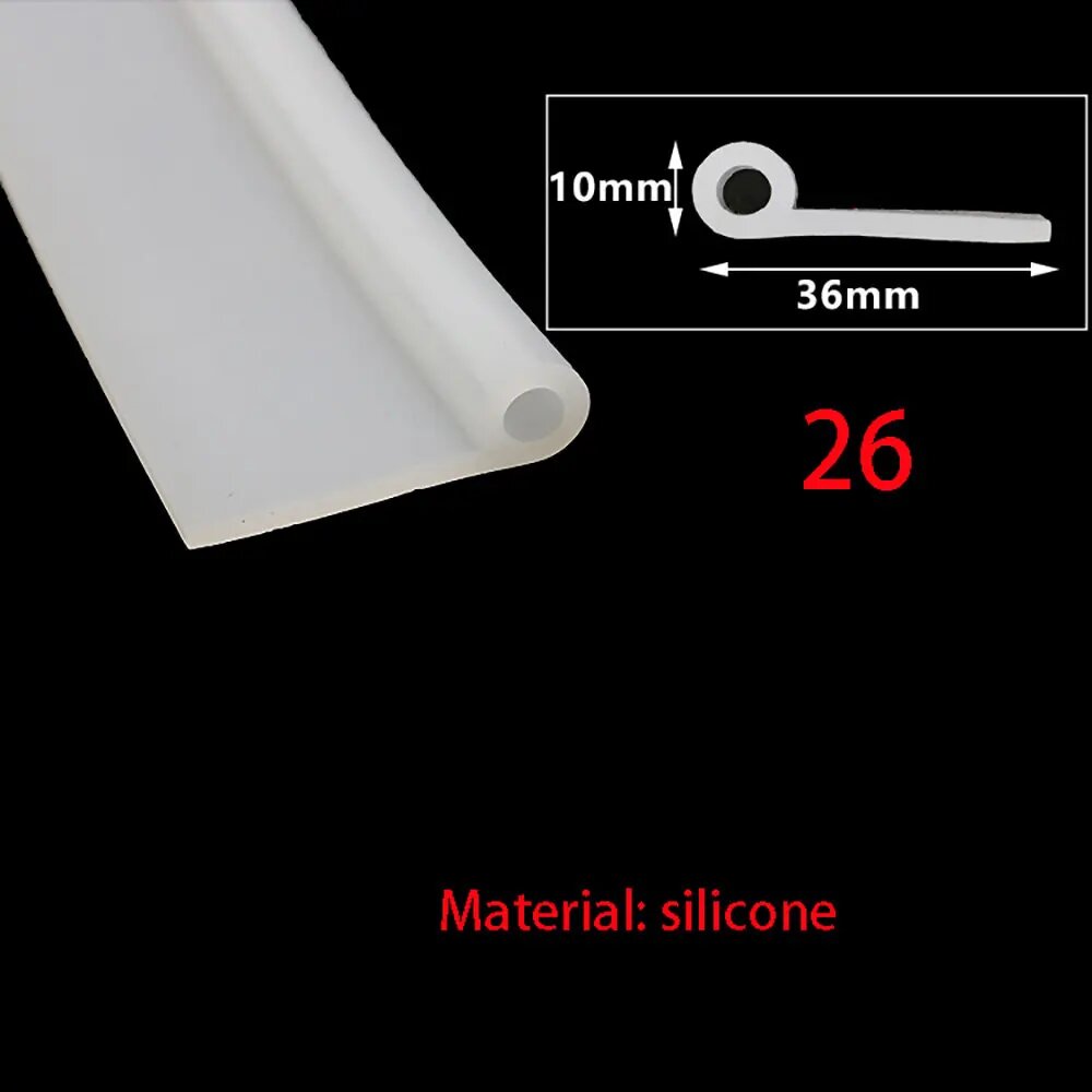 Термостойкая уплотнительная лента силиконовая P-типа 9 форм P-26