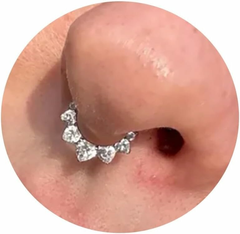 Кольцо для пирсинга хряща уха в форме цветка, 16G, кольцо для носа с возможностью надевания в несколько рядов, кольцо для носа с застежкой-карабином и пирсингом.