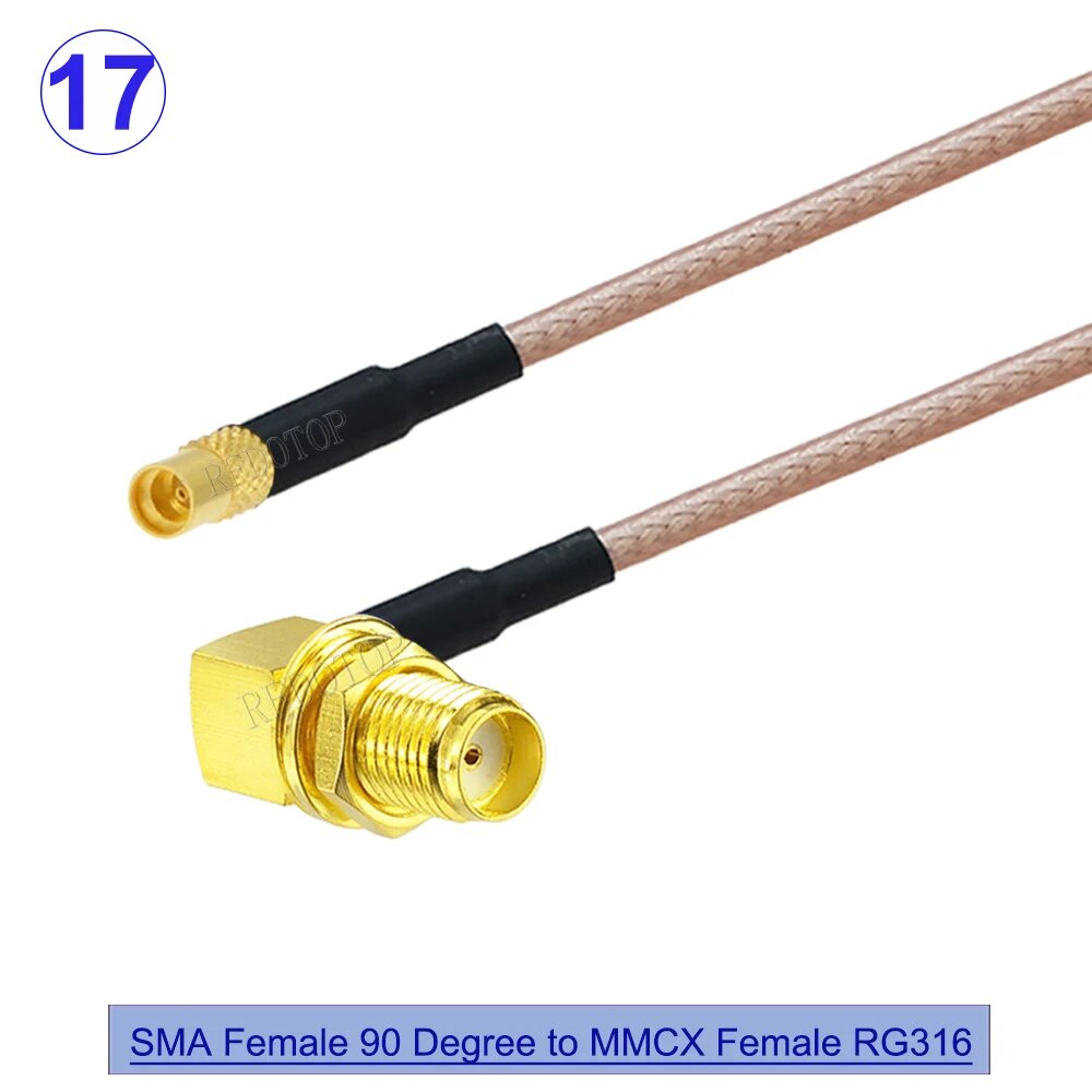 RG-316 коаксиальный кабель SMA-MMCX 10CM, SMA F90 to MMCX F