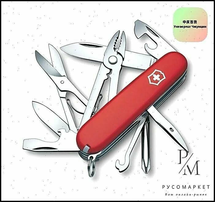 Нож перочинный VICTORINOX Deluxe tinker 1.4723, 91 мм, 17 функций, красный