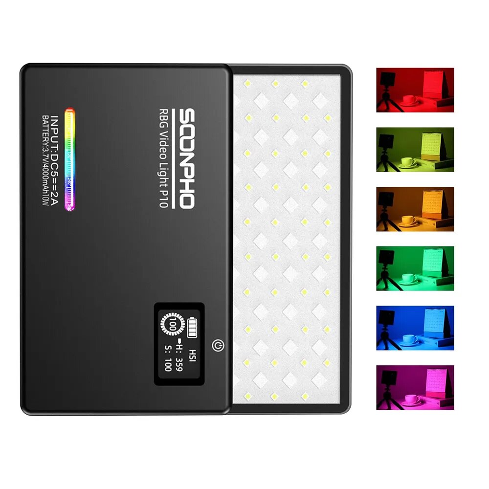 Светодиодная панель SOOPHO P10 RGB, заполняющий свет для видео, полный