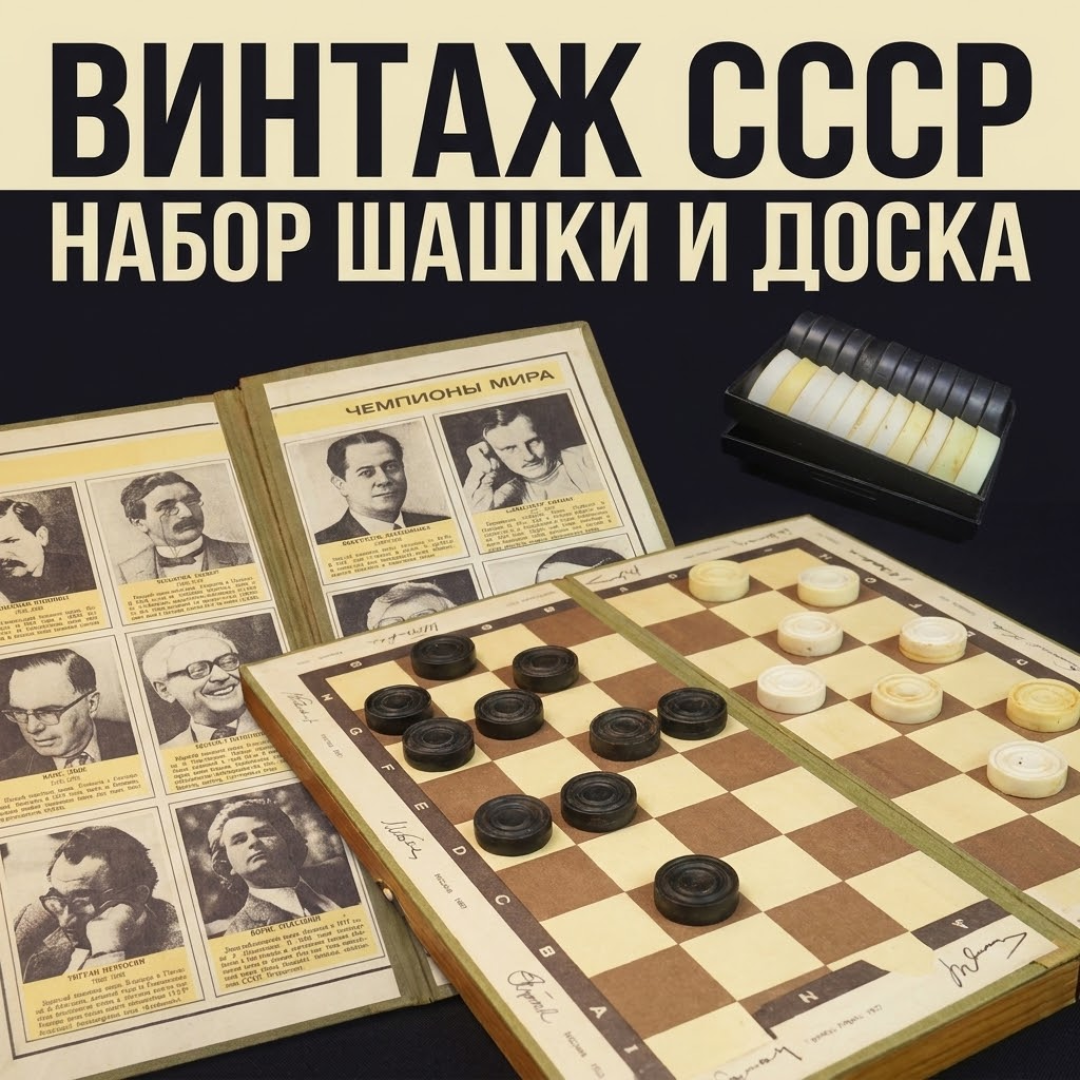 Шашки с игровой доской "Чемпионы мира"