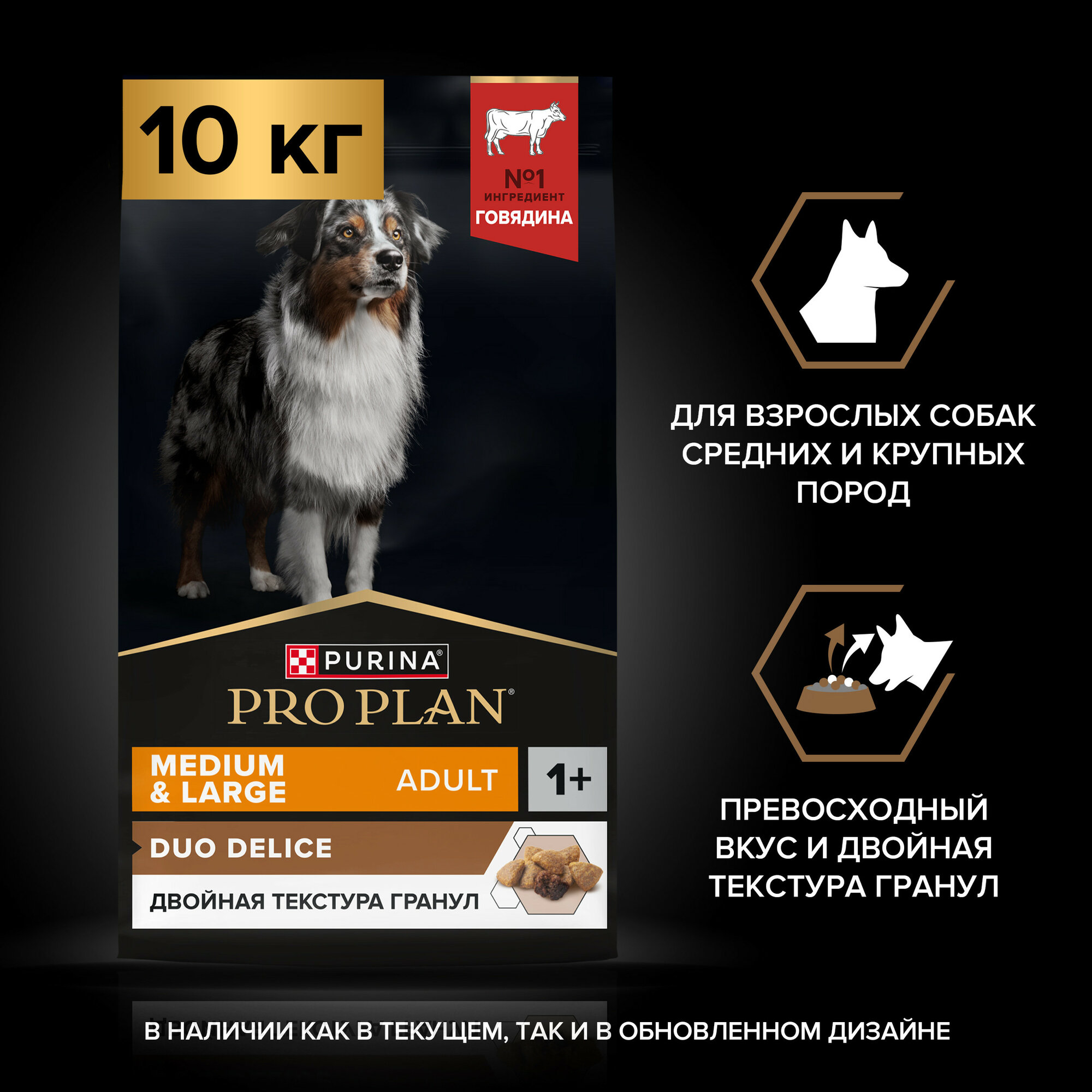 Сухой корм для собак средних и крупных пород с говядиной, 10 кг