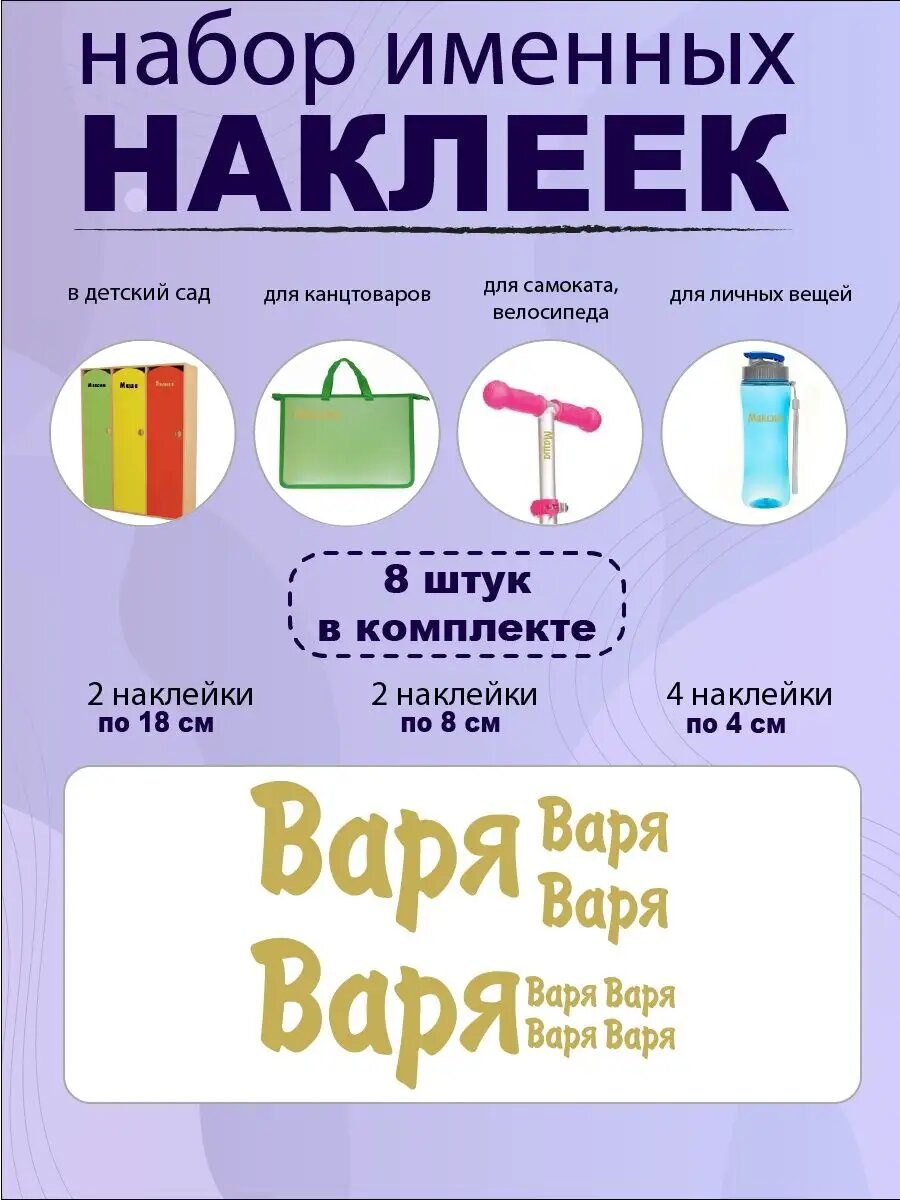 Наклейка с именем Варвара на подарок, шар