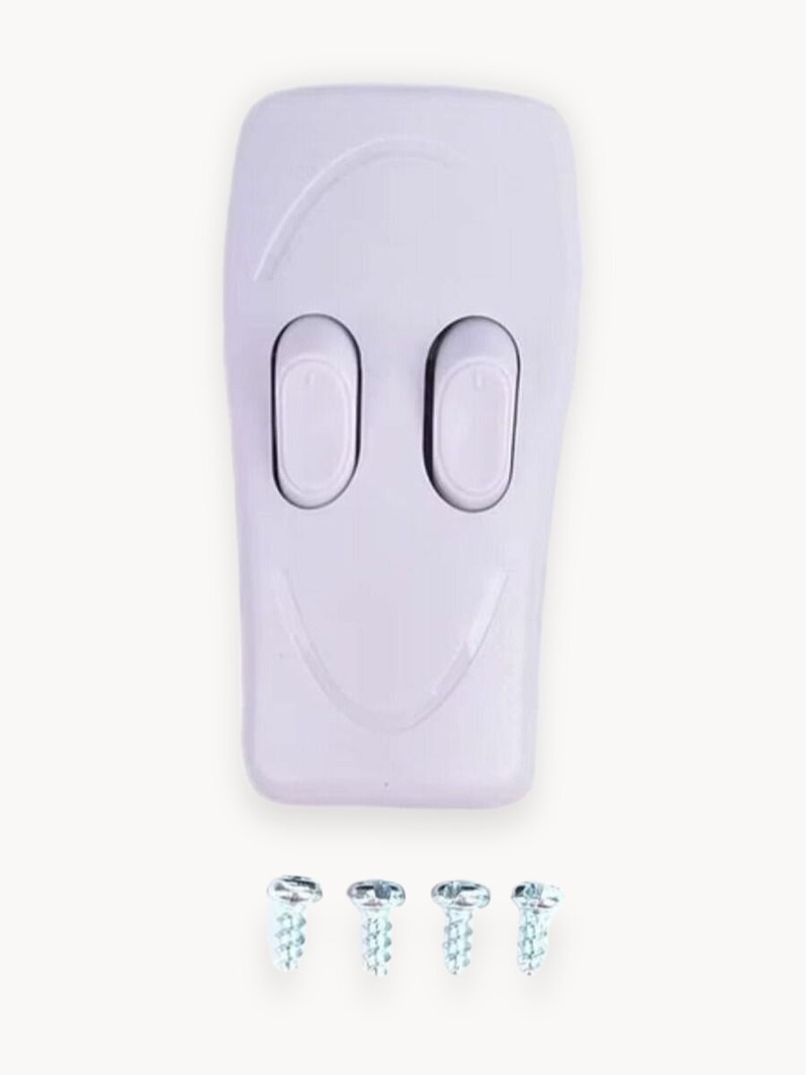 Выключатель(переключатель) двойной для светильника, лампы, торшера белый