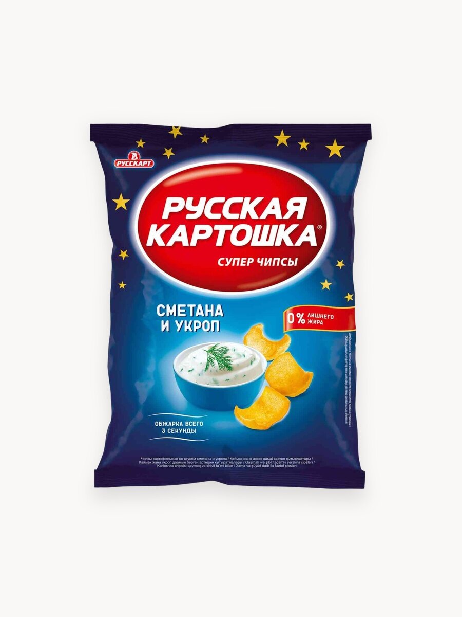 Чипсы Русская картошка "Сметана и укроп", картофельные, 150 г