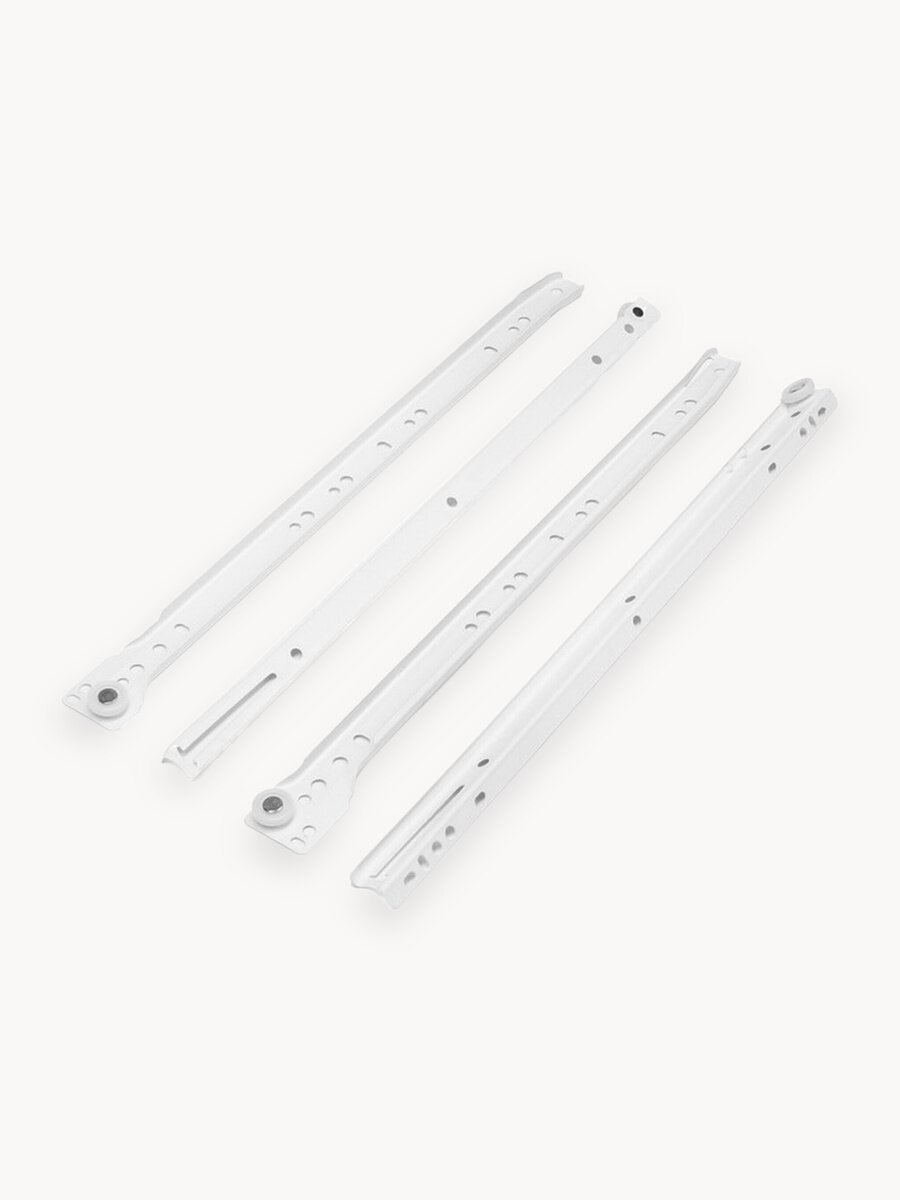 Роликовые направляющие тундра, L=400 мм, толщина 0,8 мм, белые, 2 шт.